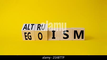 Altruism or egoism symbol. Concept words Egoism and Altruism on wooden ...