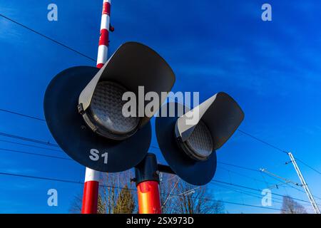Tank crossing sign with warning lights of military vehicles, tanks ...