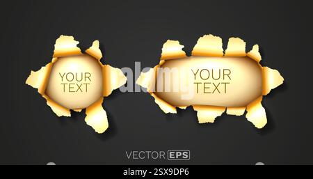 Explosion paper hole on the black background. Vector Stock Vector Image ...