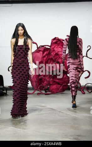 Models on the catwalk during the Chet Lo show at Newgen, central London ...