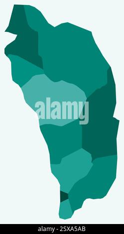 Simple flat Map of Dominica with district borders Stock Vector Image ...