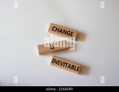 Change is Inevitable symbol. Wooden blocks with words Change is ...