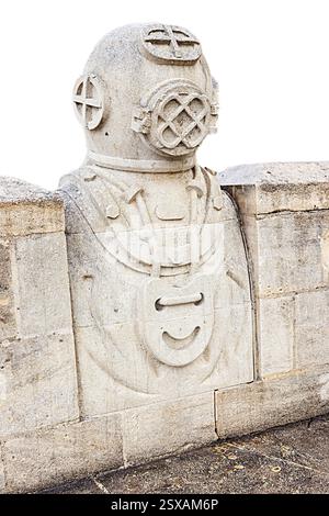 The Portwell Bench featuring Salvador Dali's diver in hard hat ...