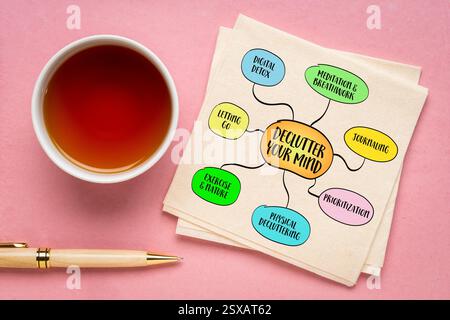 Declutter your mind, clear mental clutter. Infographics sketch Stock ...
