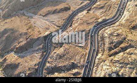 Al Taif drone Aerial view, Al Hada Mountain in Taif City top view ...