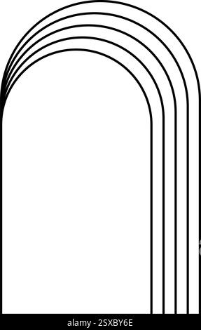 Concentric arch frames isolated on white background. Simple geometric ...