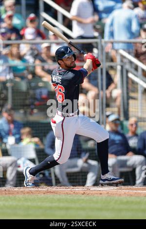 Atlanta Braves' Eli White (36) runs to second base on a double in the ...