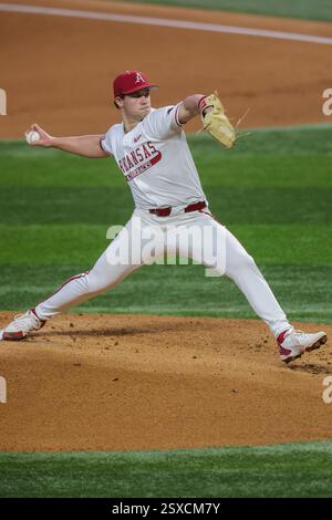 February 23, 2025: Razorback pitcher Cole Gabler (29) in action on the ...