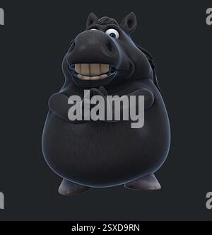 Fun 3D cartoon horse clapping Stock Photo - Alamy