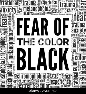 Melanophobia: Fear of the Color Black word cloud conceptual design ...