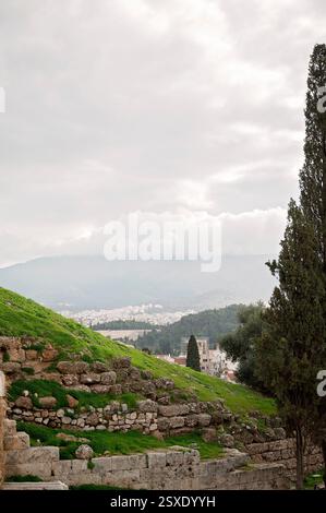 stone ruins overlooking Athens Stock Photo - Alamy