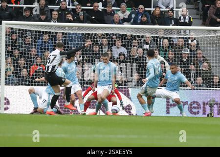 Lewis Miley Of Newcastle United scores a GOAL 2-1 and celebrates during ...