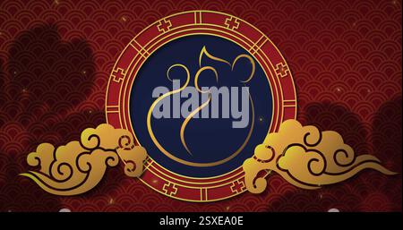 Mouse symbol of the new year. Decorative rodents on a festive ...