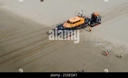 RNLI launching boat Stock Photo - Alamy