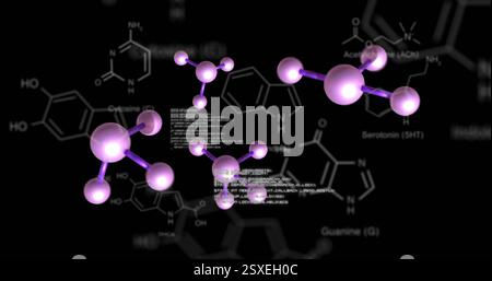 Chemical structures and molecular formulas image over doctor examining ...