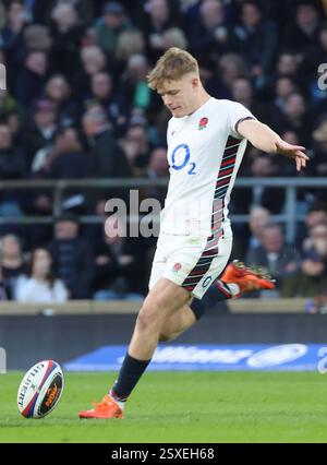 Fin Smith of England during the Six Nations 2026 rugby match between ...