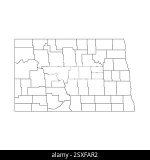 North Dakota, state of USA - solid black outline map of country area ...