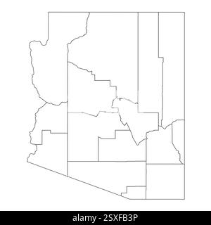 Arizona, AZ - detailed political map of US state. Administrative map ...
