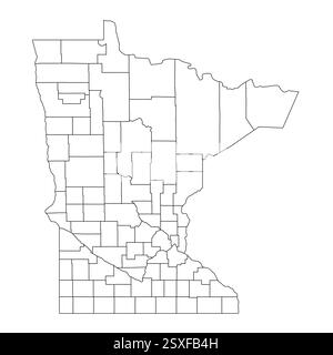 Minnesota, MN - detailed political map of US state. Administrative map ...