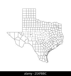 Texas, TX - detailed political map of US state. Administrative map ...