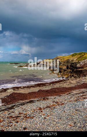 Cemlyn Bay on north west coast of Isle of Anglesey North Wales UK ...
