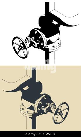 Stylized vector illustration of drawings of steam locomotive Stock ...