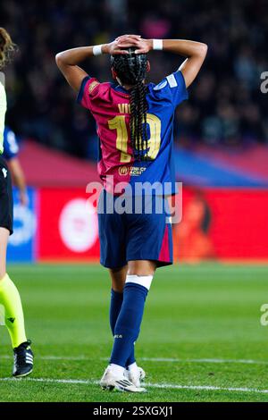 Vicky Lopez of Spain in action against Alex Greenwood of England and ...