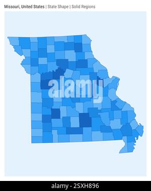 Detailed map of St. Louis city, Missouri, United States. Municipal ...