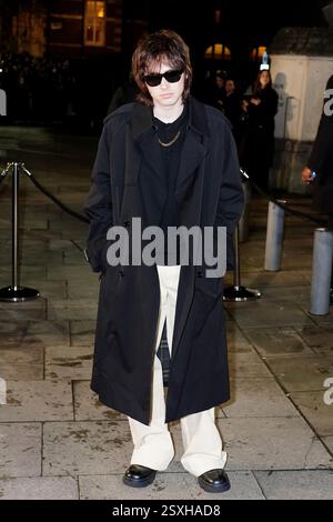 Gene Gallagher arriving for the Burberry show in Perks Field, London ...