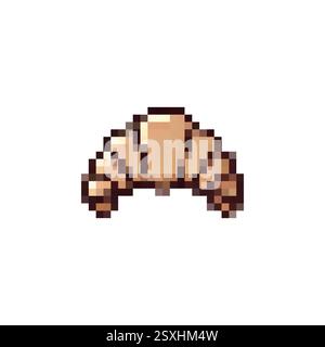 Croissant pixel art icon isolated. 8 bit food sign. pixelated Symbol ...