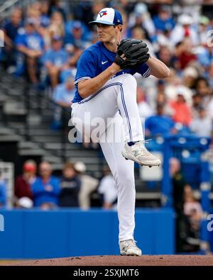 Toronto Blue Jays pitcher Easton Lucas delivers during a baseball game ...