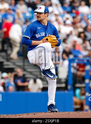Toronto Blue Jays Brendon Little delivers in the second inning of a ...