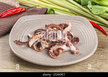 Grilled octopus red tentacle sliced appetizer Stock Photo - Alamy