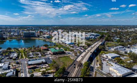 Lakeland, FL, USA - 02-23-2025: Winter aerial image of the City of ...