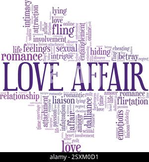Affair vector illustration word cloud isolated on a white background ...