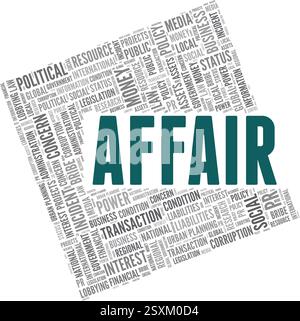 Affair vector illustration word cloud isolated on a white background ...