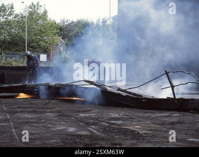 Demolition of the gas works site and gasometer at New Inn, near ...