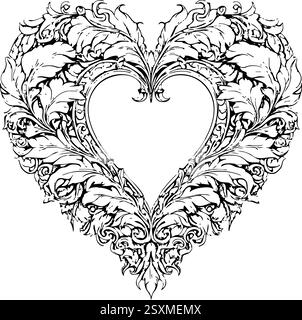 Heart shaped leaf baroque crest wreath Stock Vector Image & Art - Alamy