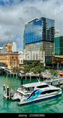 Auckland Downtown Harbour Terminal Ferry Building, A Maori Figure in a ...