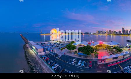 Aerial view of Xiangzhou Harbor, Zhuhai City, Guangdong Province, China ...