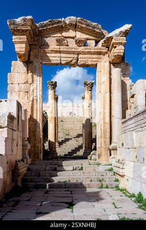 Roman Stairs on the Cardo Maximus in Gerasa, Jarash, Jordan leading to ...