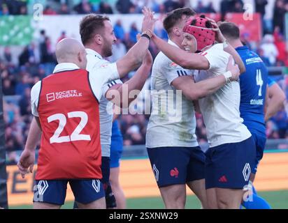 Celebration TRY Leo Barre of France during the 2025 Six Nations ...