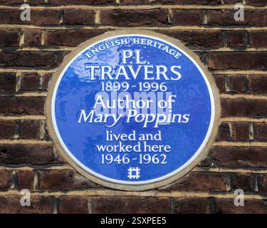 P L Travers, Author of Mary Poppins, Blue Plaque Stock Photo - Alamy