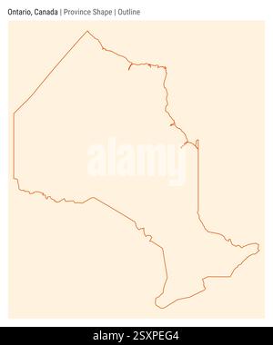 Ontario, Canada. Simple vector map. Province shape. Solid style. Border ...