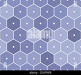 Geometric pattern. Hexagon stacked mosaic background. Blue color tones. Hexagon geometric shapes ...