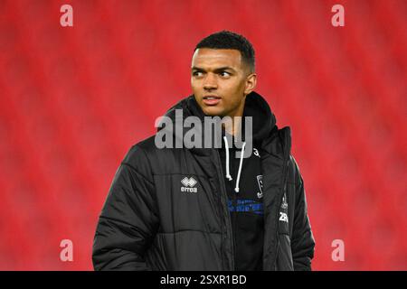 Morgan Whittaker of Middlesbrough arrives for the Sky Bet Championship ...