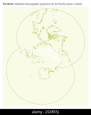 World Map. Modified stereographic projection for the conterminous ...