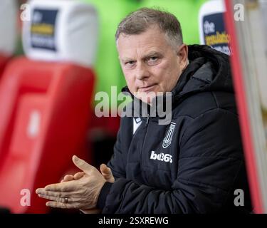 Stoke City manager Mark Robins before the Sky Bet Championship match at ...