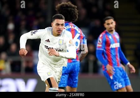 Aston Villa's Morgan Rogers (left) scores their side's first goal of ...