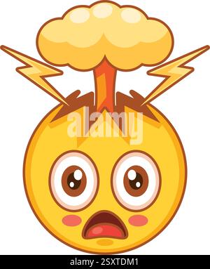 Shocked emoji emoticon face with exploding head Stock Vector Image ...